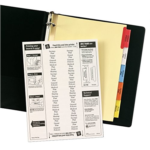  Avery 5 Tab Template 11109 Williamson ga us