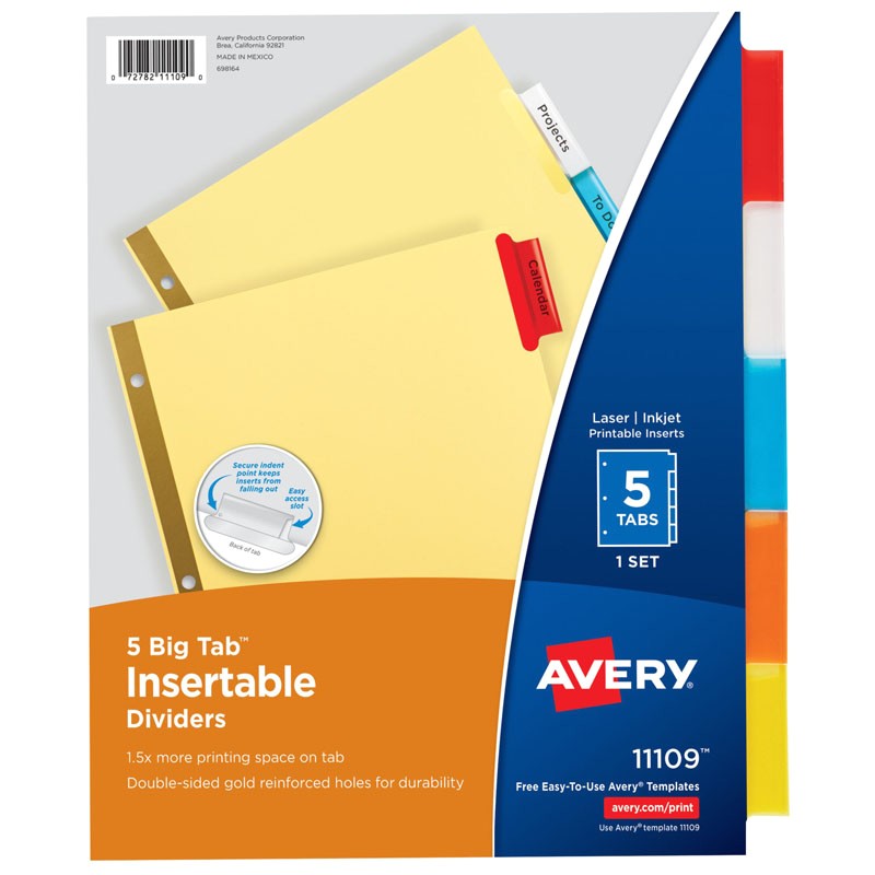  Avery 5 Tab Template 11109 Williamson ga us