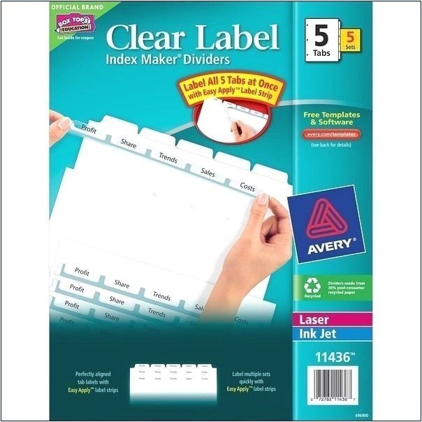 Avery 5 Tab Template 11436 Williamson ga us