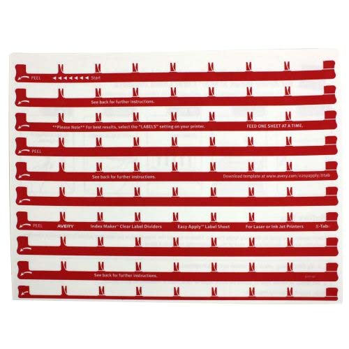 Avery 8 Tab Clear Label Dividers Template Williamson ga us