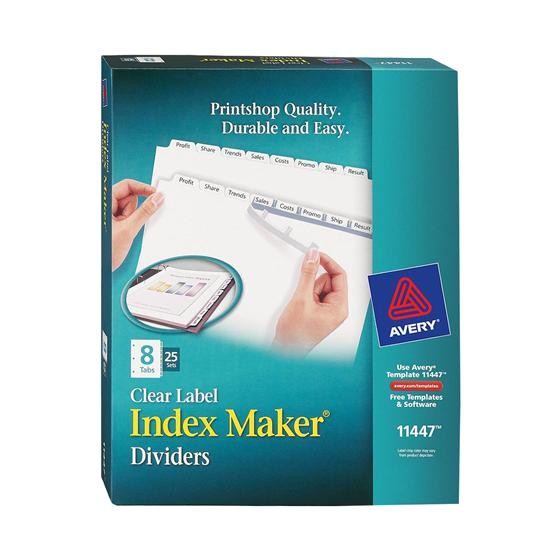 Avery 8 Tab Index Template 11447 Williamson ga us