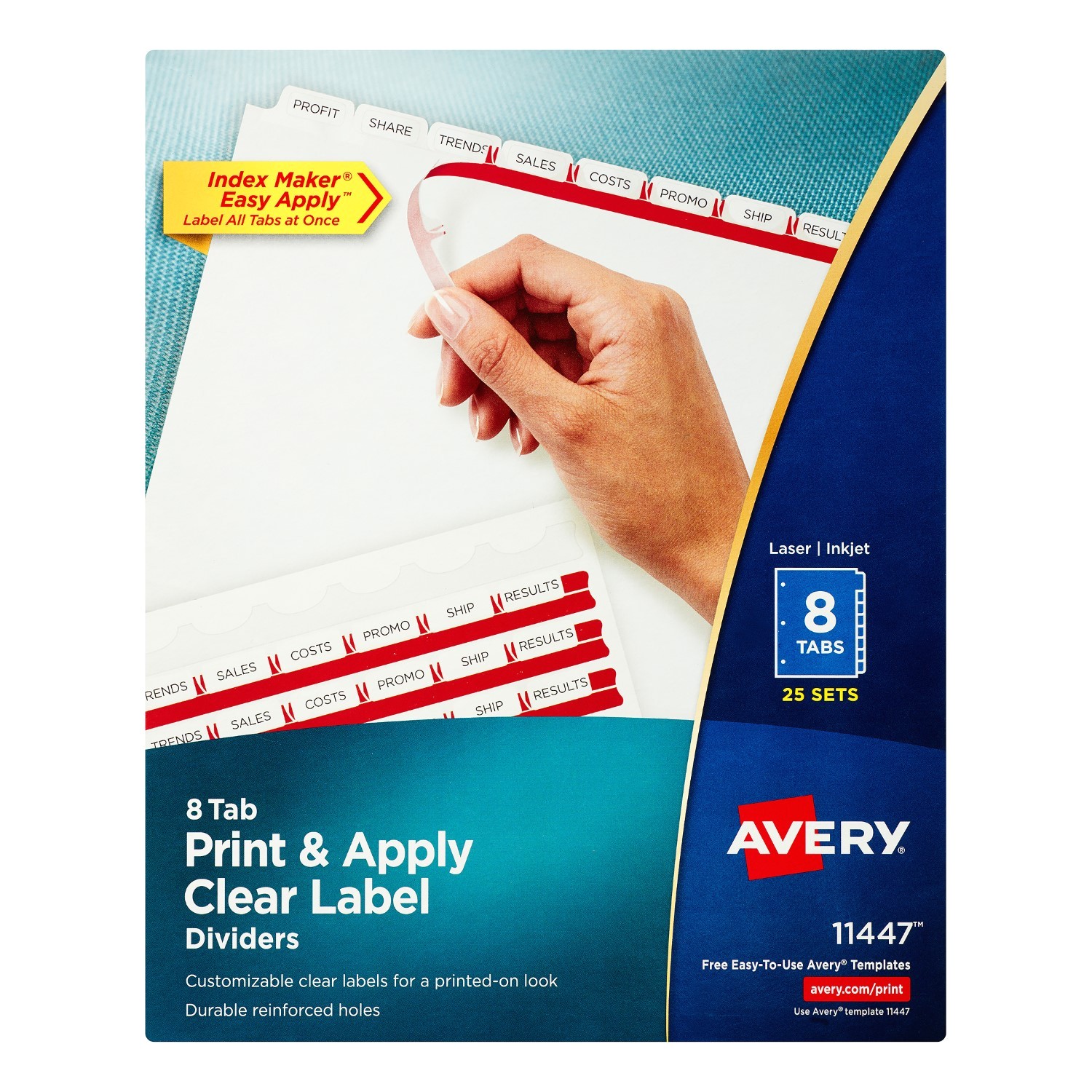 Avery 8 Tab Index Template 11447 Williamson ga us