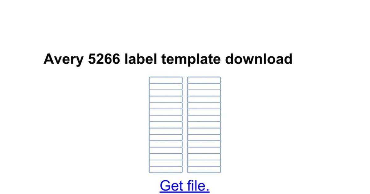 Avery 5266 Free Template
