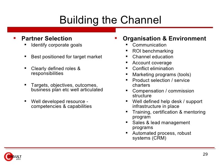 Channel Partner Business Plan Template Williamson ga us