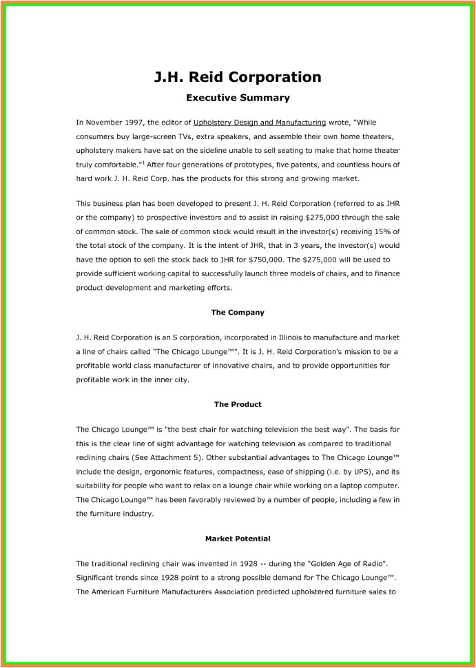 E2 Visa Business Plan Template Williamson ga us