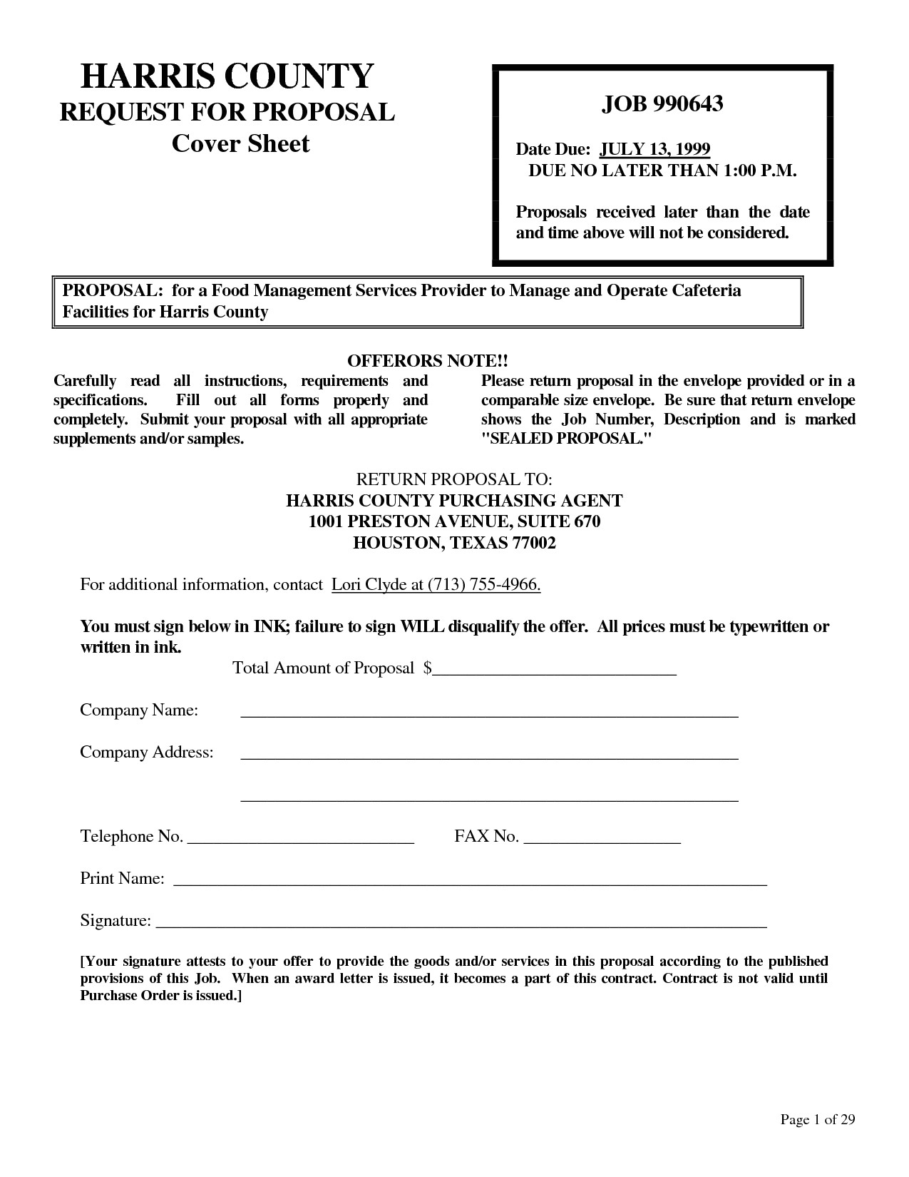 Equipment Purchase Proposal Template Williamson ga us