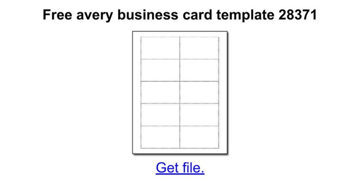 Free Avery Business Card Template 28371 Williamson ga us
