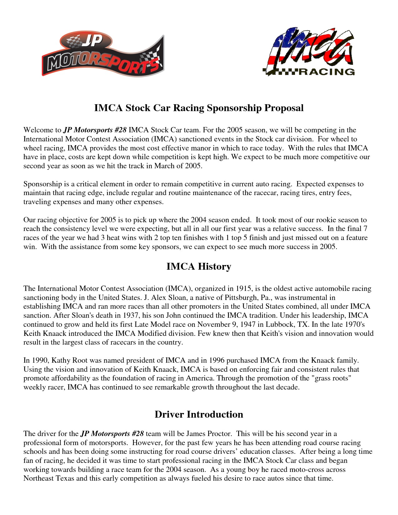 Racing Sponsorship Proposal Template Williamson ga us
