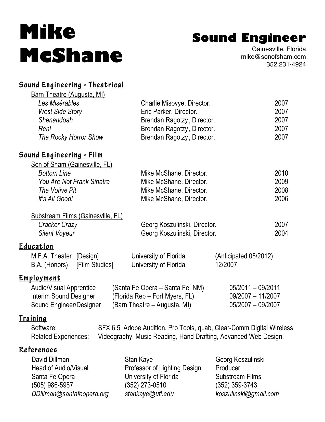 Sample Of Video Resume Script Williamson ga us