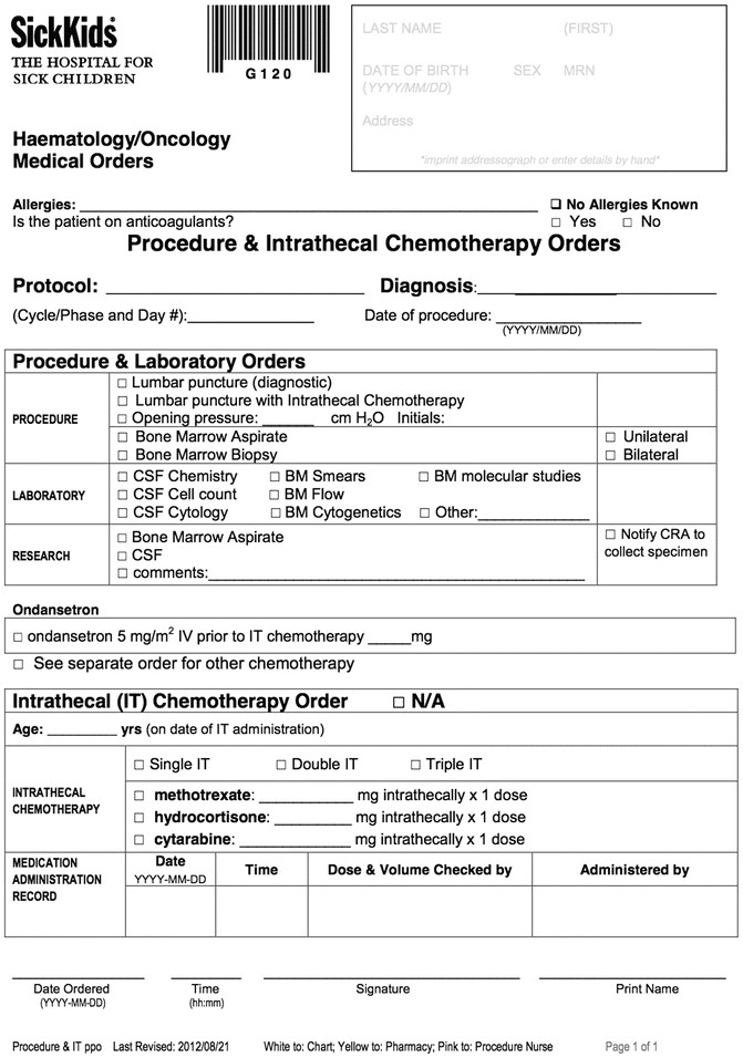 Chemotherapy Order Templates Williamson ga us
