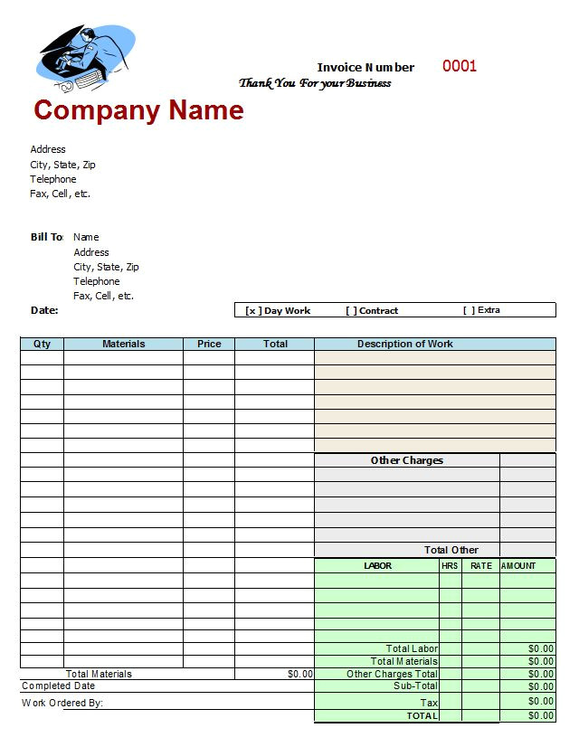 Free Auto Repair Receipt Templates Williamson ga us