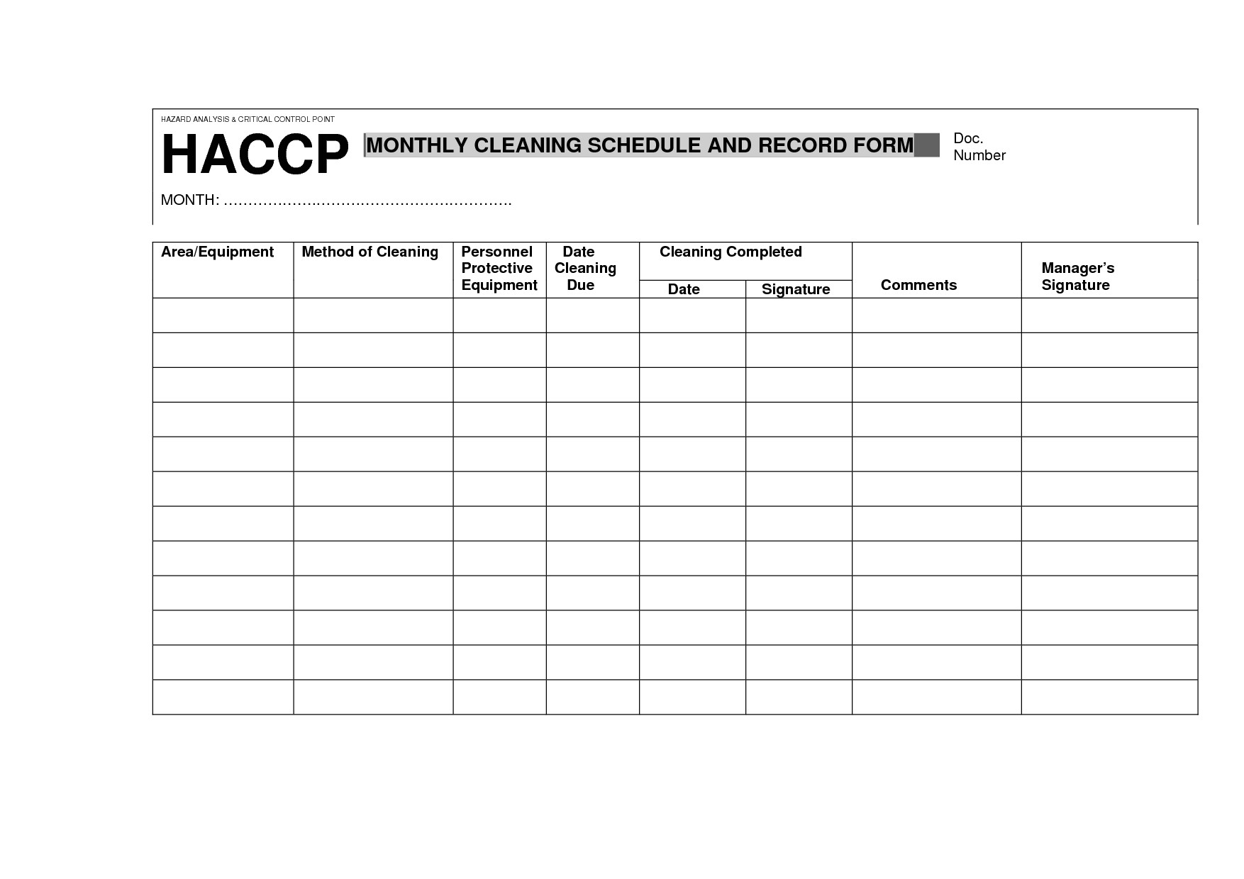 Free Haccp Template Free Haccp Template