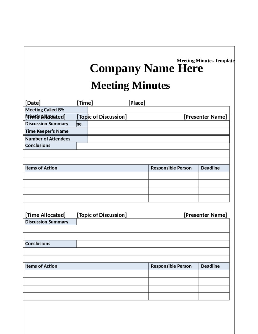 Minute Formats Templates Williamson ga us Minute Formats Templates Williamson ga us