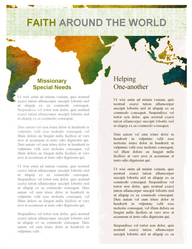 Missionary Newsletter Templates Williamson ga us