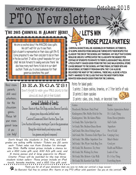 Pto Newsletter Templates Free Williamson ga us