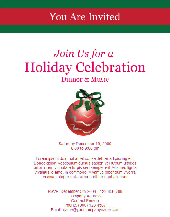 Christmas Holiday Party Email Invitation Template For Outlook 11