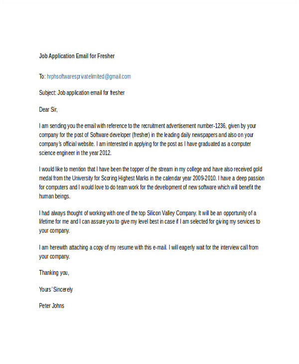 How To Apply For A Job Via Email Template Williamson ga us