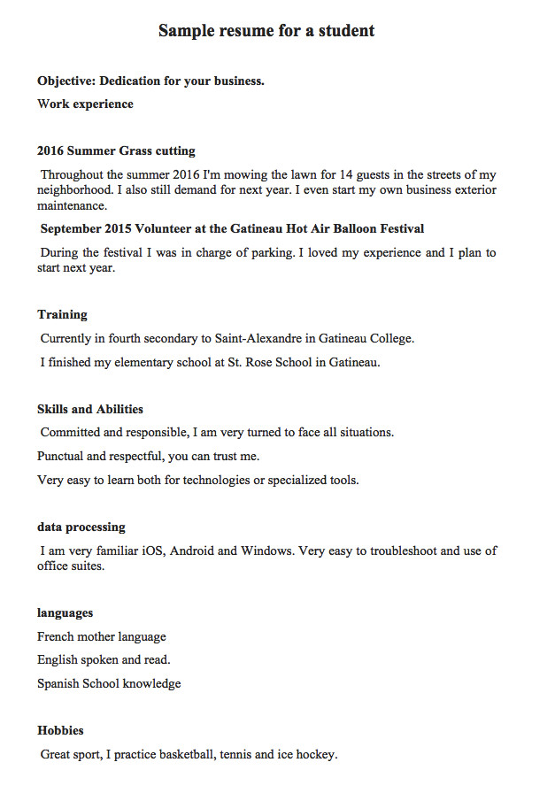 Basic Resume For A 16 Year Old Williamson ga us