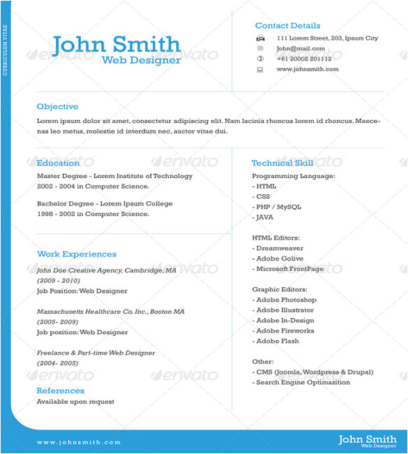 One Page Fresher Resume Format Williamson ga us