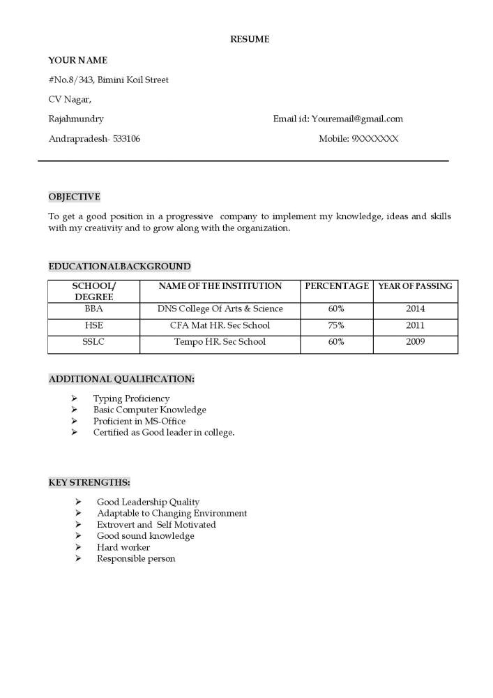 Resume For Fresher Student Williamson ga us Resume For Fresher Student Williamson ga us