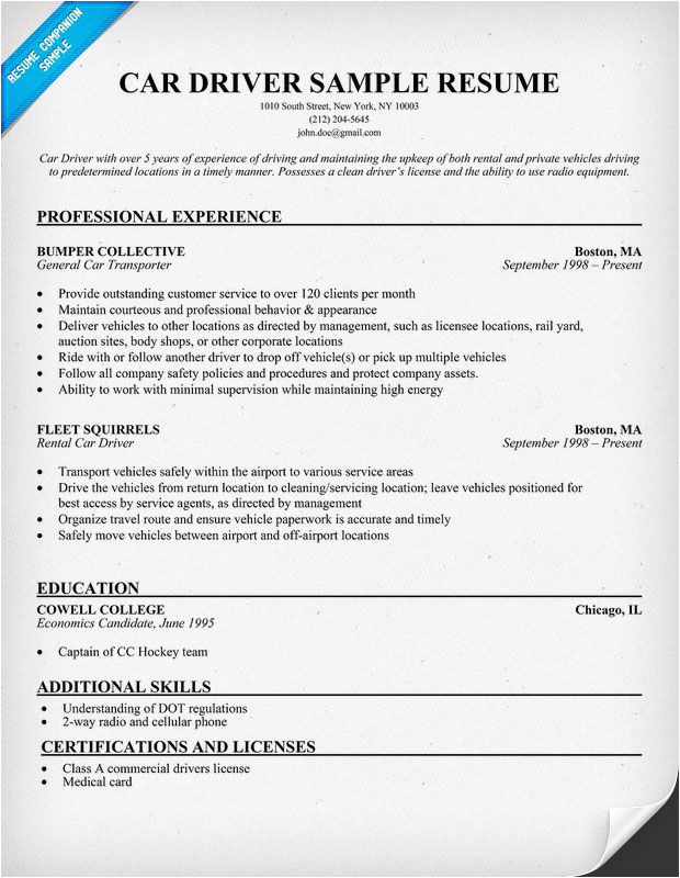 Sample Resume With Driving License Taliageorc Sample Resume With Driving License Taliageorc