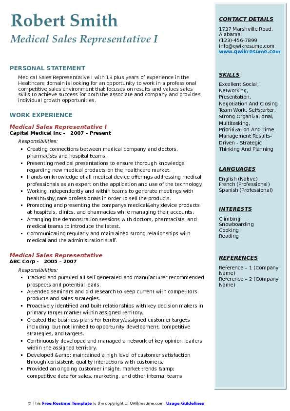 Resume Format In Word For Medical Representative Williamson ga us