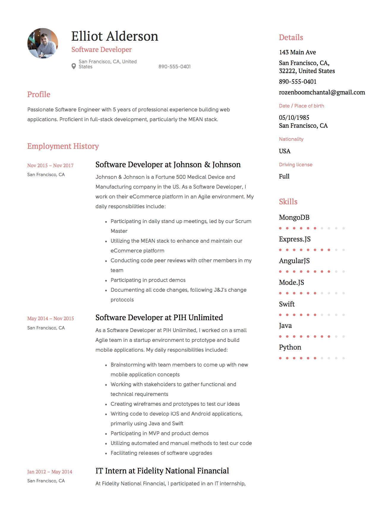 Software Engineer Resume Verbs Williamson ga us