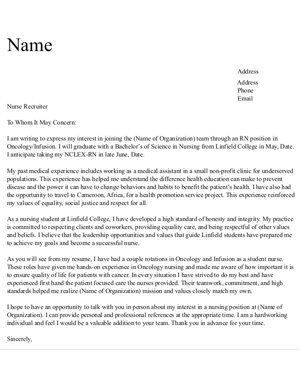 Student Resume Cover Letter Examples Williamson ga us