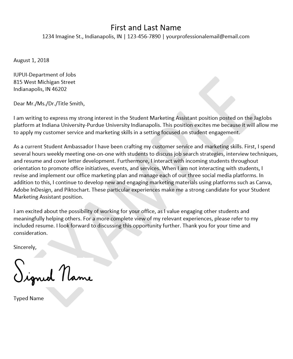 Student Resume Cover Letter Examples Williamson ga us