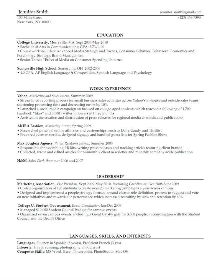 The Muse 20 Basic Resume Rules