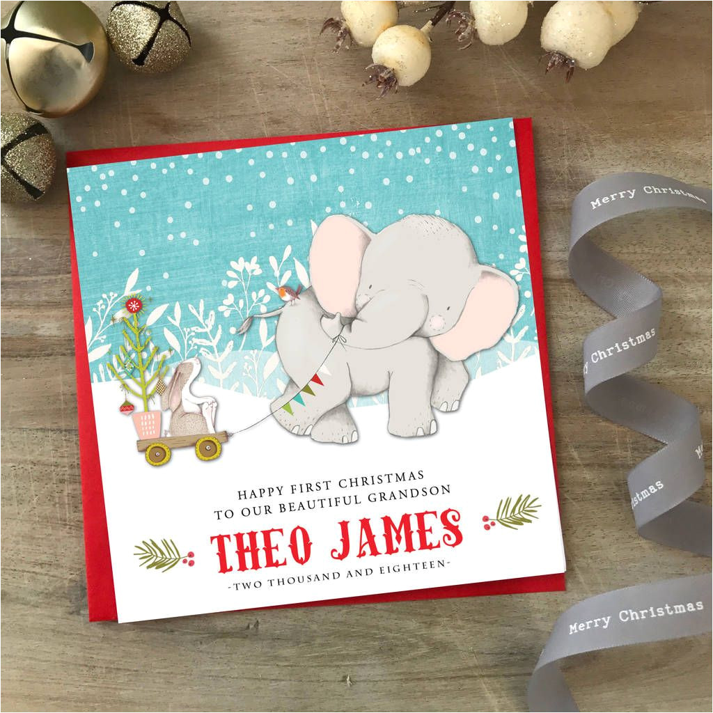 What Was On The First Christmas Card Personalised To My Our Grandson