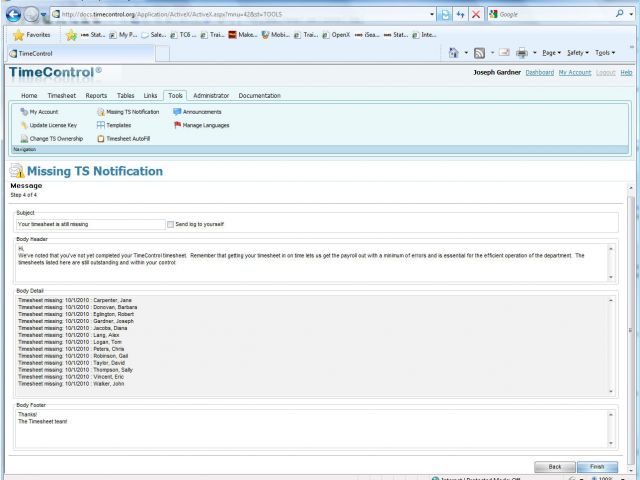 Timesheet Reminder Email Template Timecontrol Web Timesheets for ...